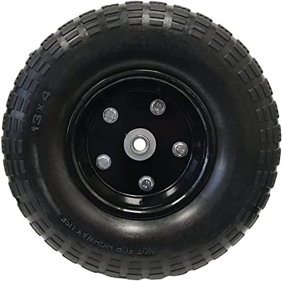 13" Flat Free Hand Truck Tire and Wheel with 5/8" Center Shaft Hole ...