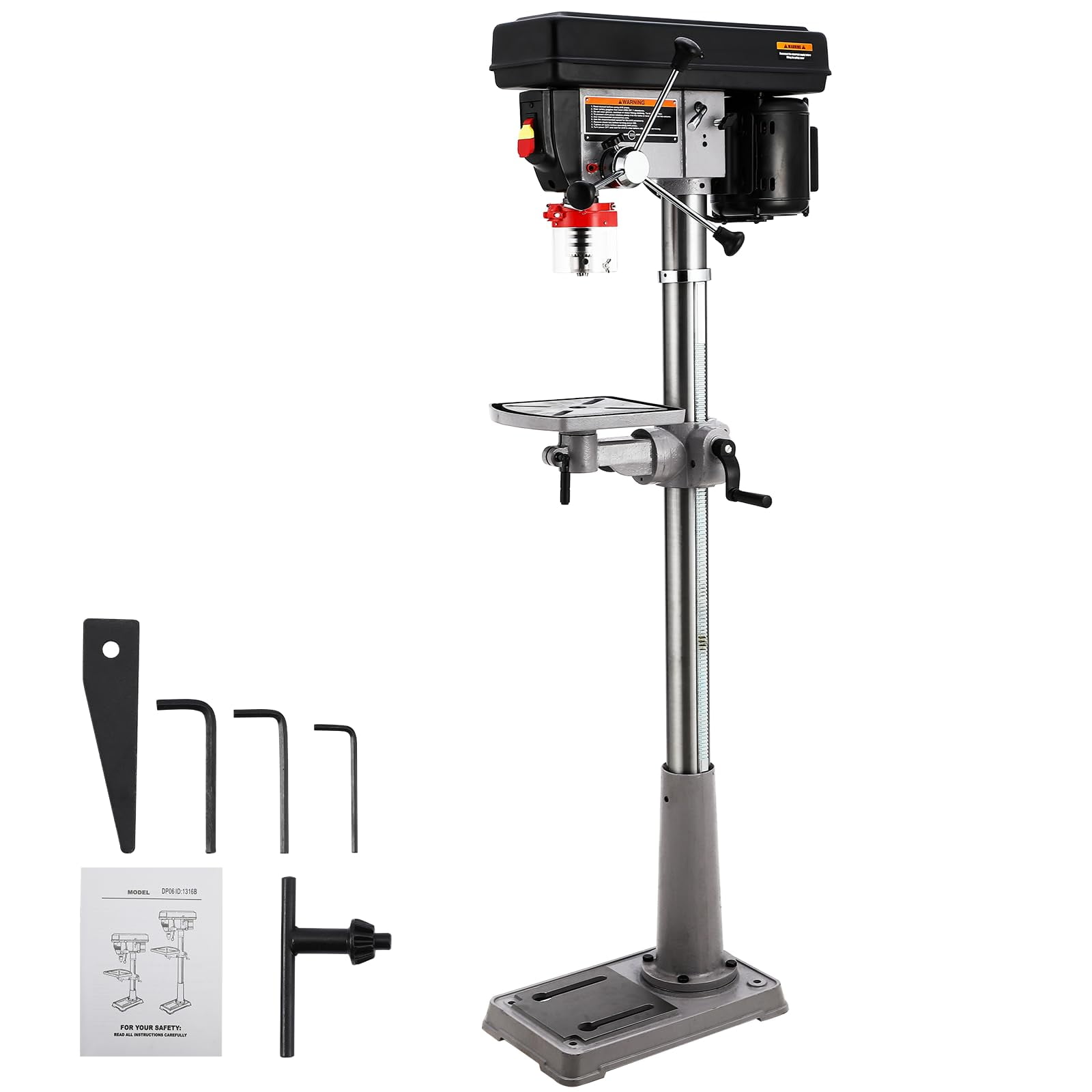 13 in Floor Drill Press, 7.5 Amp 120V, 288-3084 RPM Variable Speed Cast ...