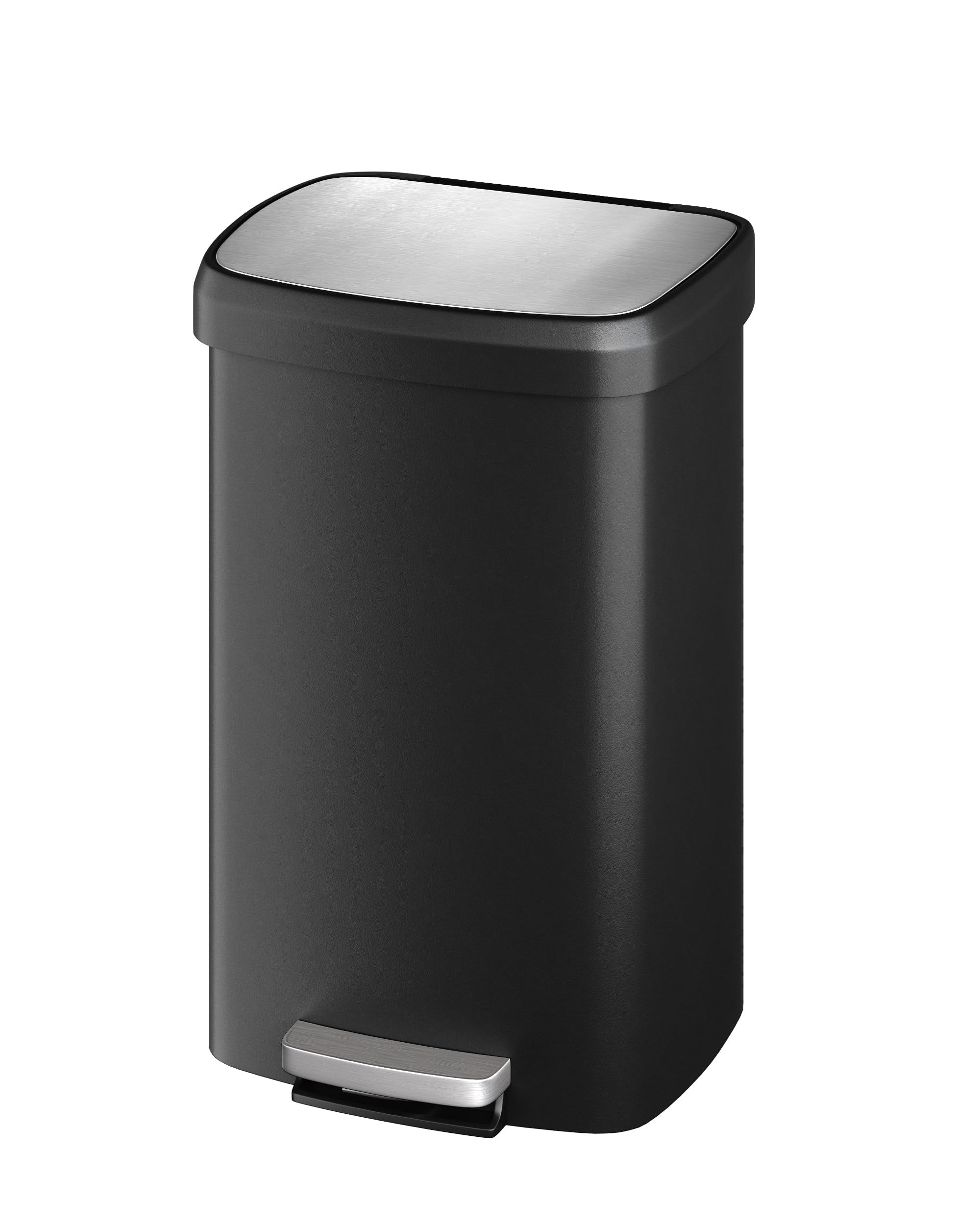 13 Gal / 50L Large Plastic Trash Can for Kitchen, Step-On with Soft ...