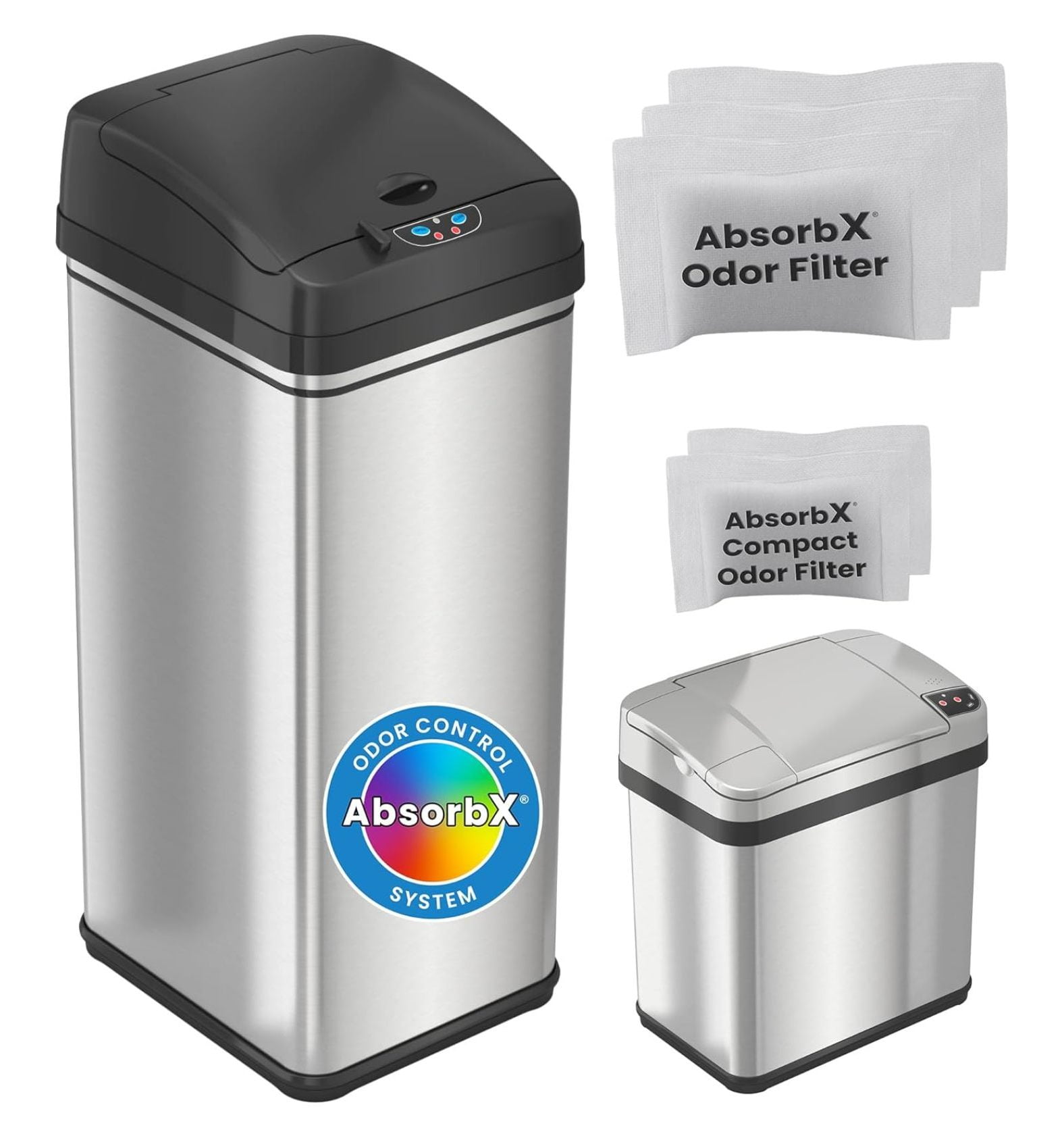 13 Gallon & 2.5 Gallon Automatic Touchless Sensor Trash Can with Odor ...