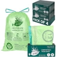 13 Gallon,200 Count, Compostable with Drawstring,Tear Resistant Kitchen ...