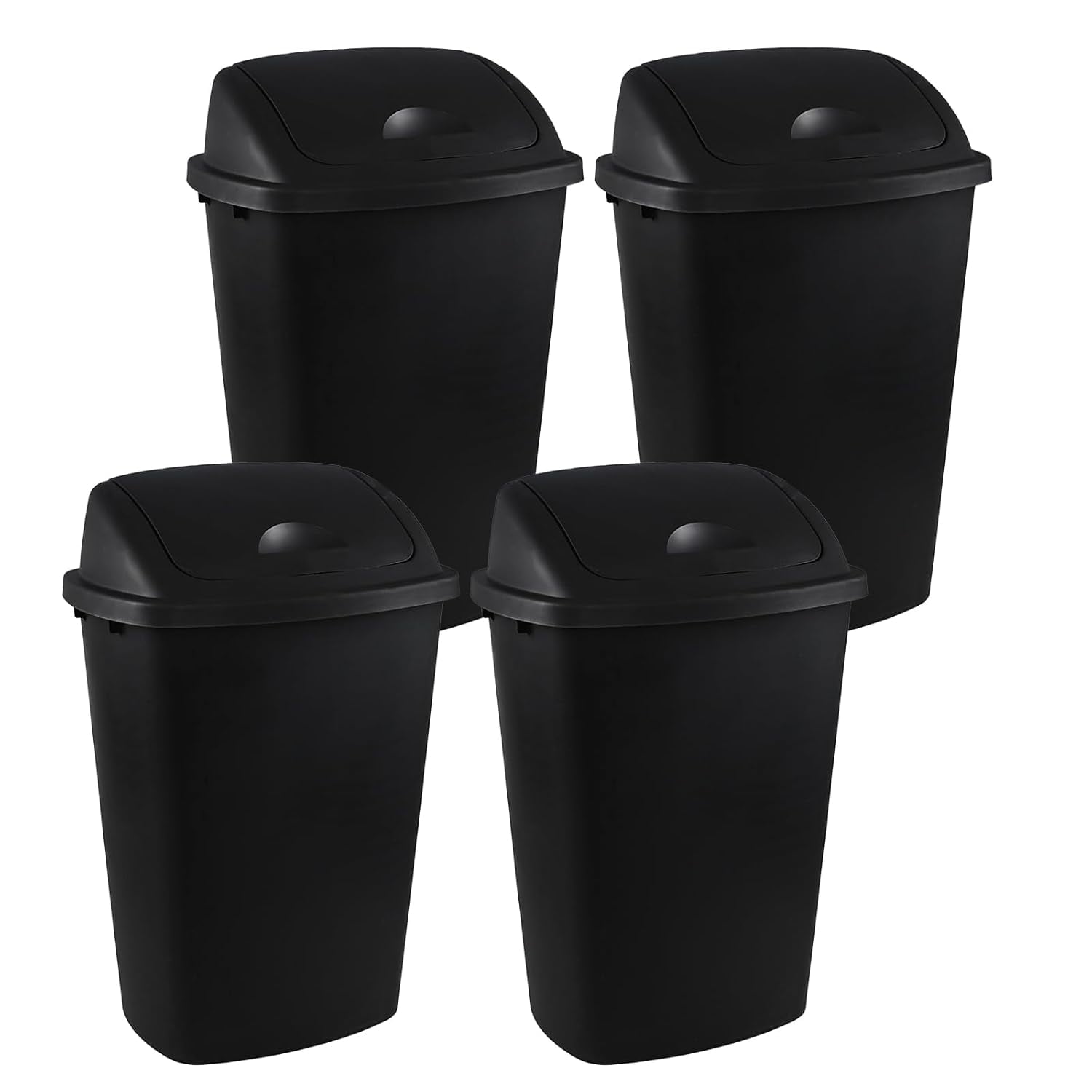13 Gallon / 50 L Swing Lid Tall Kitchen Trash Can, 4-Pack, Restaurants ...