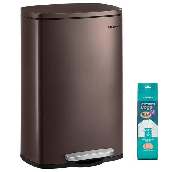 13 Gallon (50 L) Trash Can, Stainless Steel Kitchen Garbage Can ...