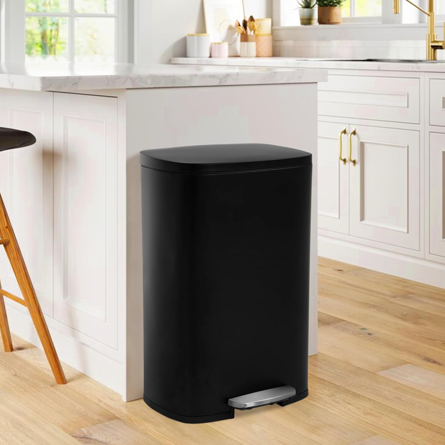 13 Gallon / 50 Liter Kitchen Trash Can with Lid Kitchen Garbage Can ...