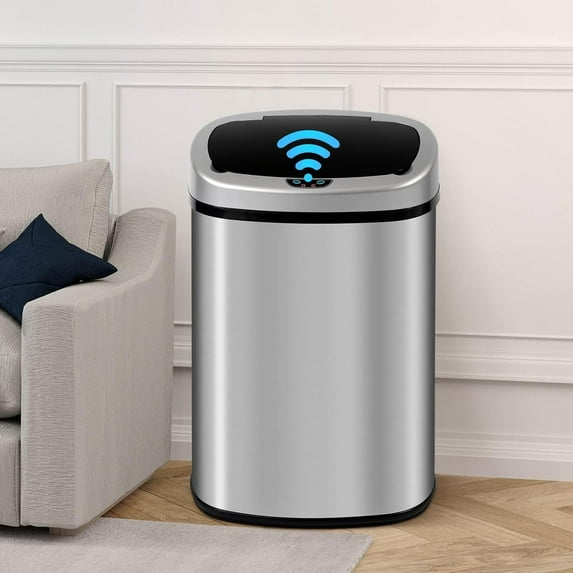 13 Gallon/50 Liter Kitchen Trash Can With Touchless Motion Sensor ...