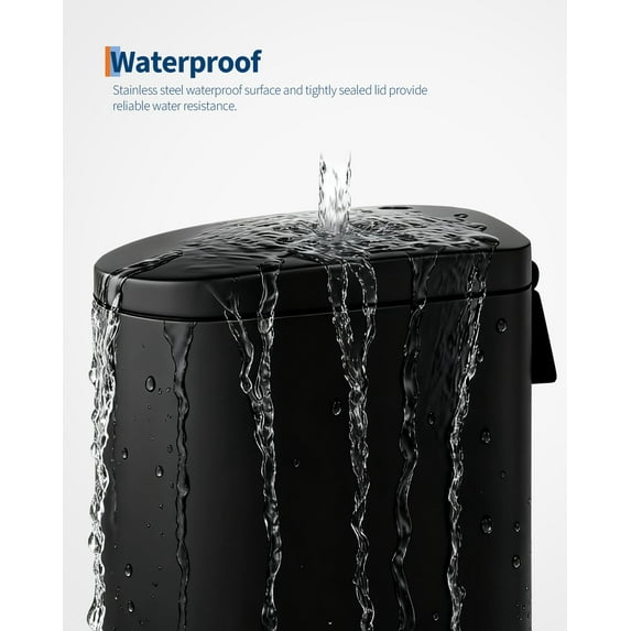 13 Gallon (50L) Slim Stainless Steel Pedal Trash Can - Soft-Close ...