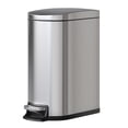 13 Gallon/50L Stainless Steel Trash Can, Step-on Pedal Bin with Soft ...