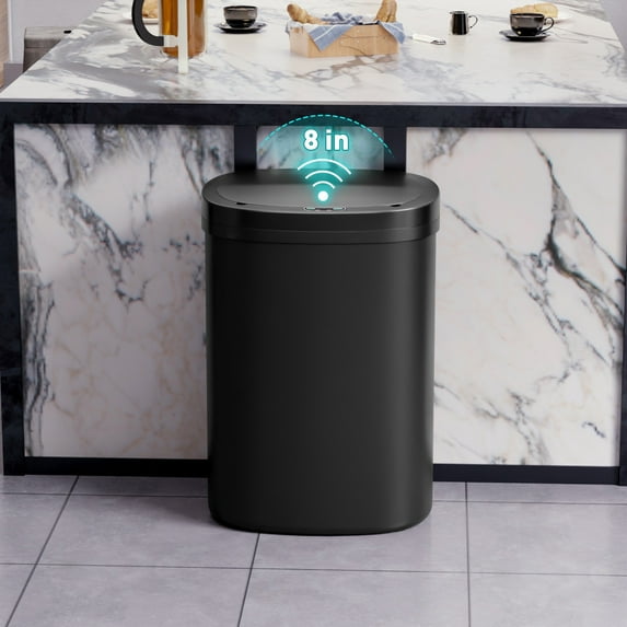 13 Gallon (50L) Touchless Motion Sensor Trash Can - Automatic Garbage ...