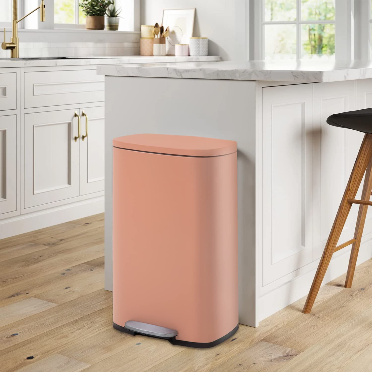 13 Gallon(50L) Trash Can, Fingerprint Proof Stainless Steel Kitchen ...