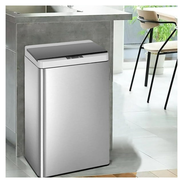13 Gallon Automatic Kitchen Trash Can with -sensing Lid,Plastic ...