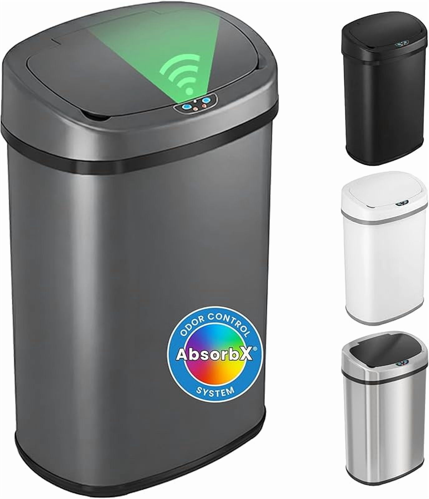 13 Gallon Automatic Sensor Trash Can with AbsorbX Odor Filter ...