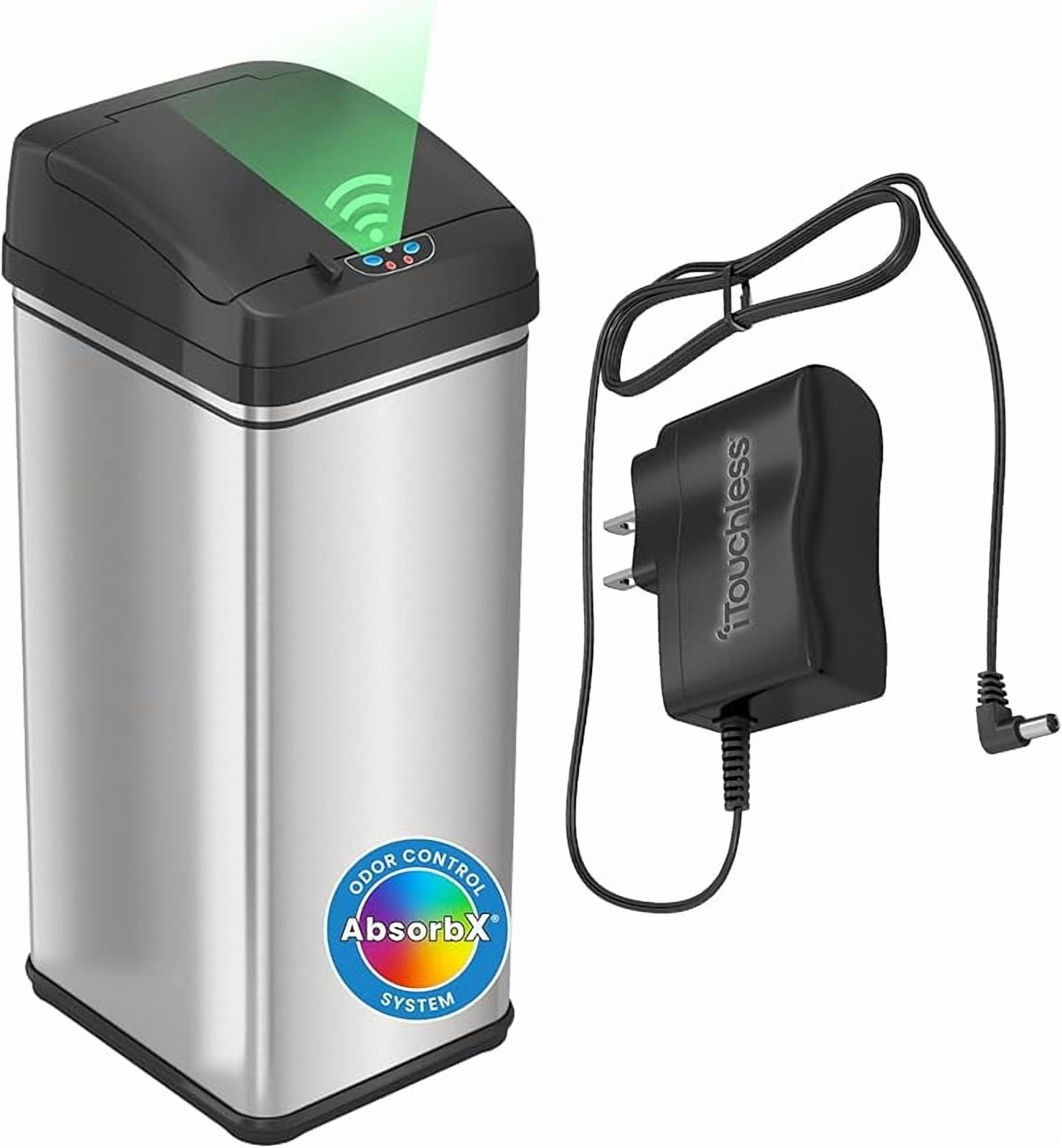 13 Gallon Automatic Sensor Trash Can with AbsorbX Odor Filter ...