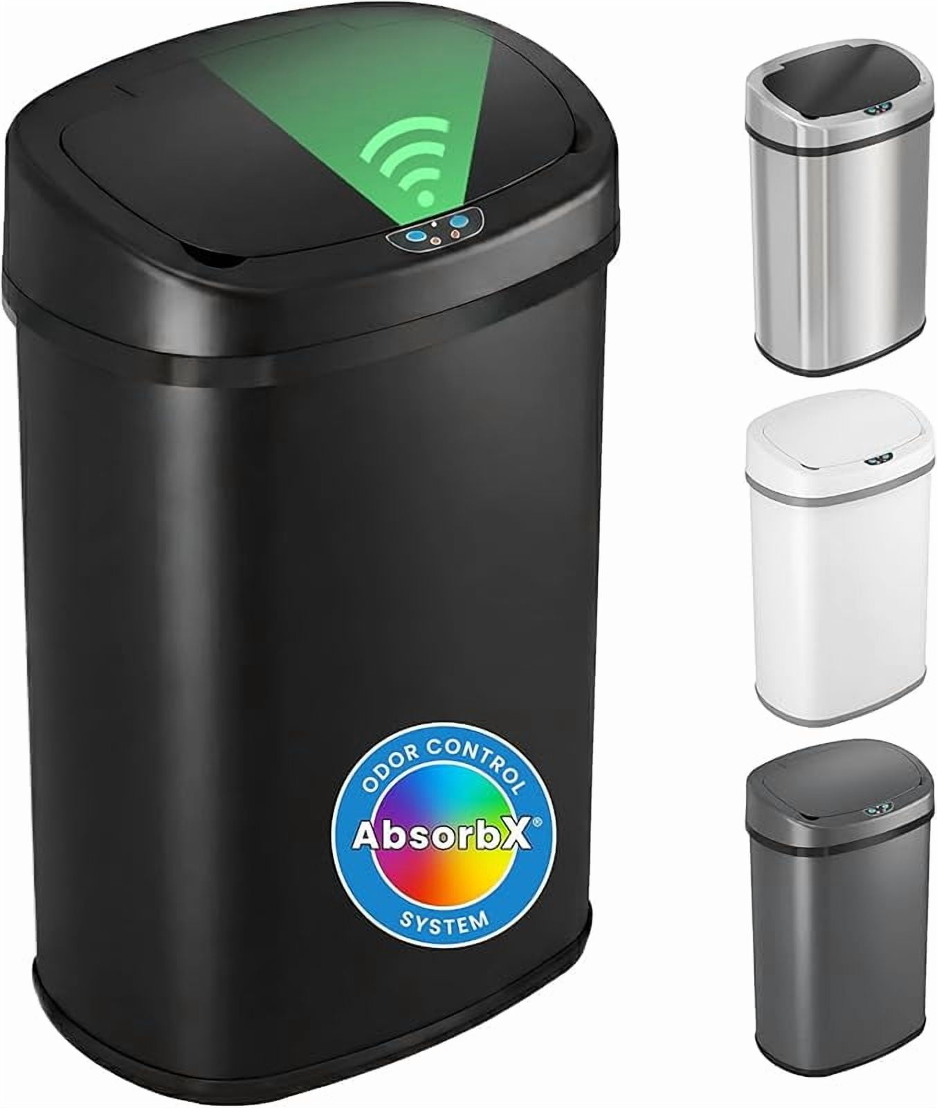 13 Gallon Automatic Sensor Trash Can with AbsorbX Odor Filter ...