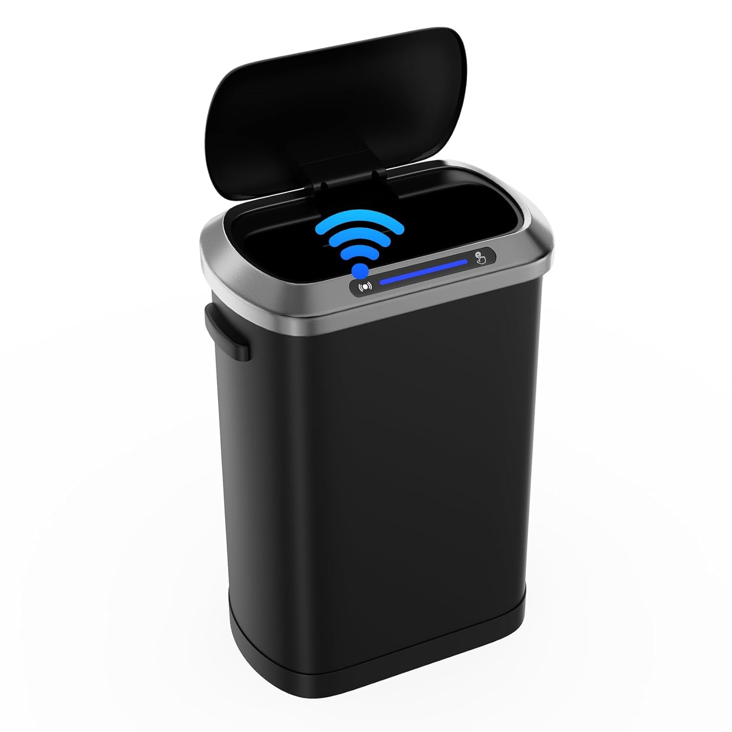 13 Gallon Automatic Trash Can with Lid, Touchless Smart Stainless Steel ...