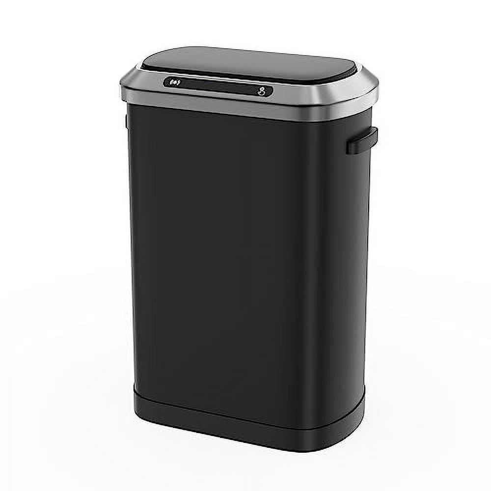 13 Gallon Automatic Trash Can with Lid, Touchless Smart Stainless Steel ...