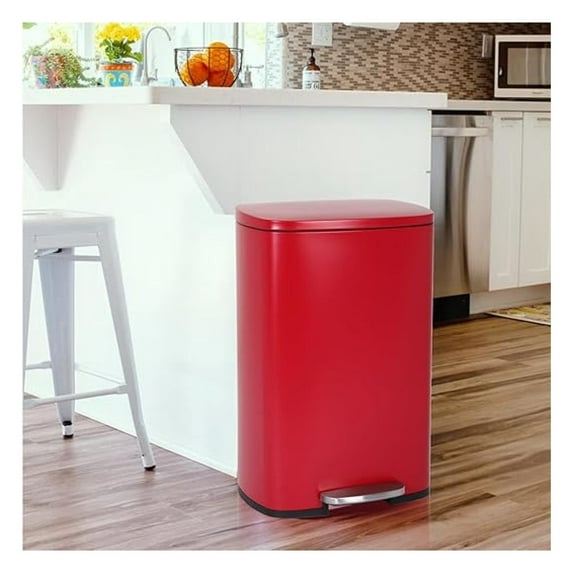 13 Gallon Fingerprint-Proof Stainless Steel Trash Can with Silent Lid ...
