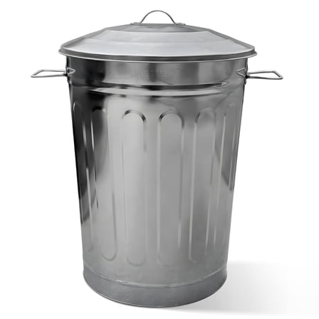 Behrens High Grade 1211 Silver Galvanized Steel Trash Can with Lid, 20 ...