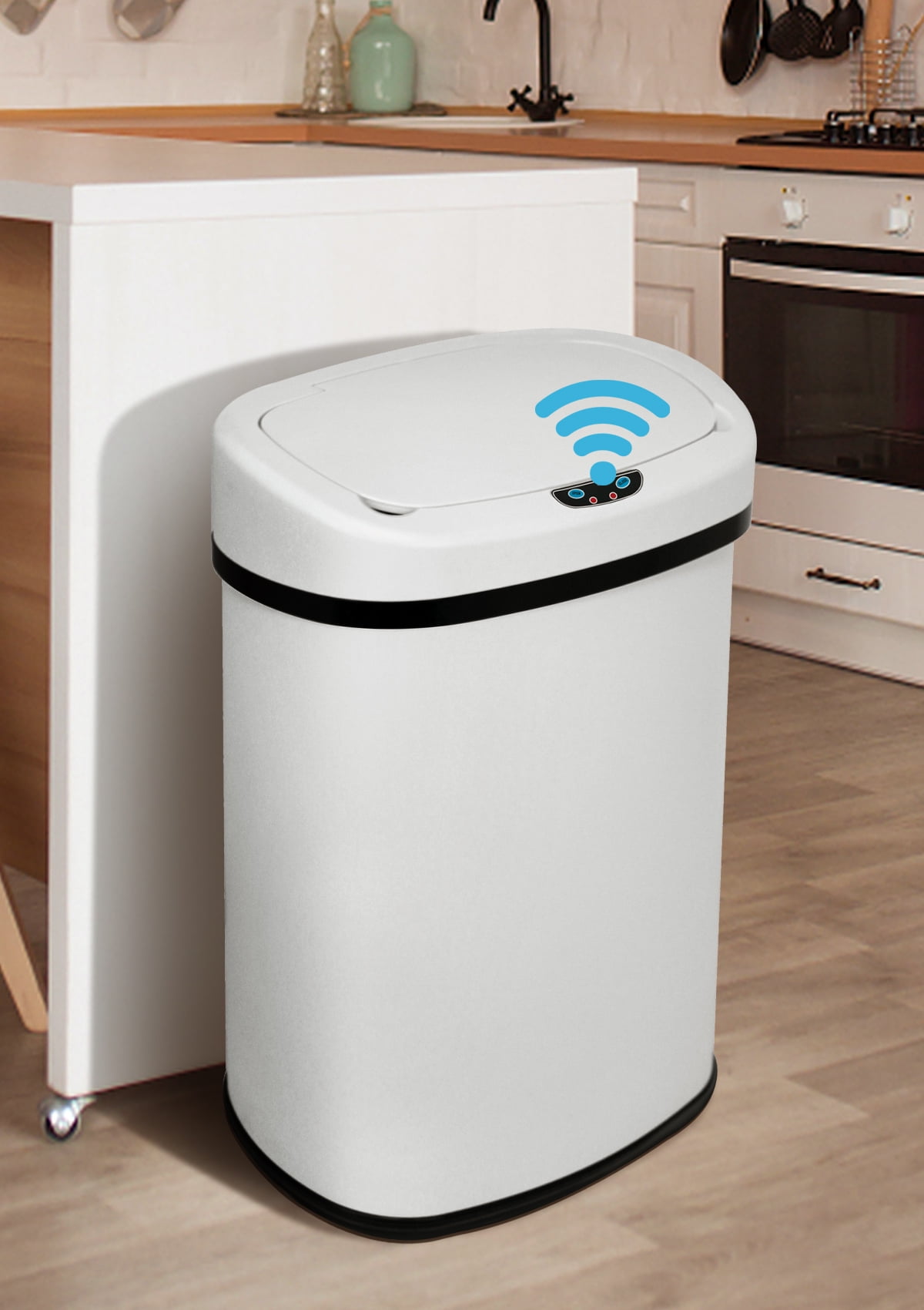 13 Gallon Stainless Steel Trash Can, Automatic Sensor Kitchen Garbage ...