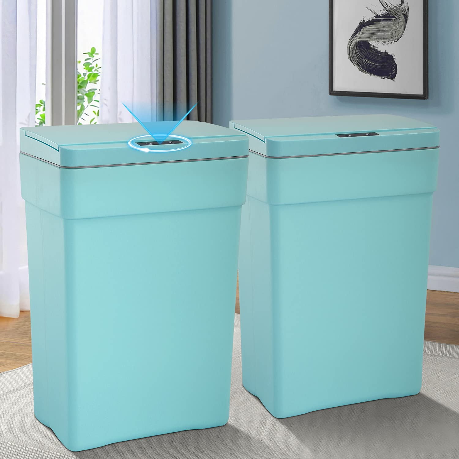 13 Gallon Kitchen Trash Can, Automatic Trash Can 50L Garbage Bin Touch ...