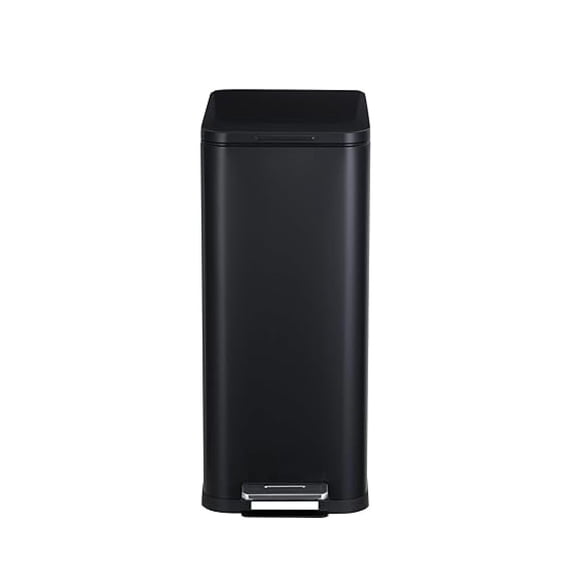 13 Gallon Kitchen Trash Can, Stainless Steel Step Pedal Bin, Soft Close ...