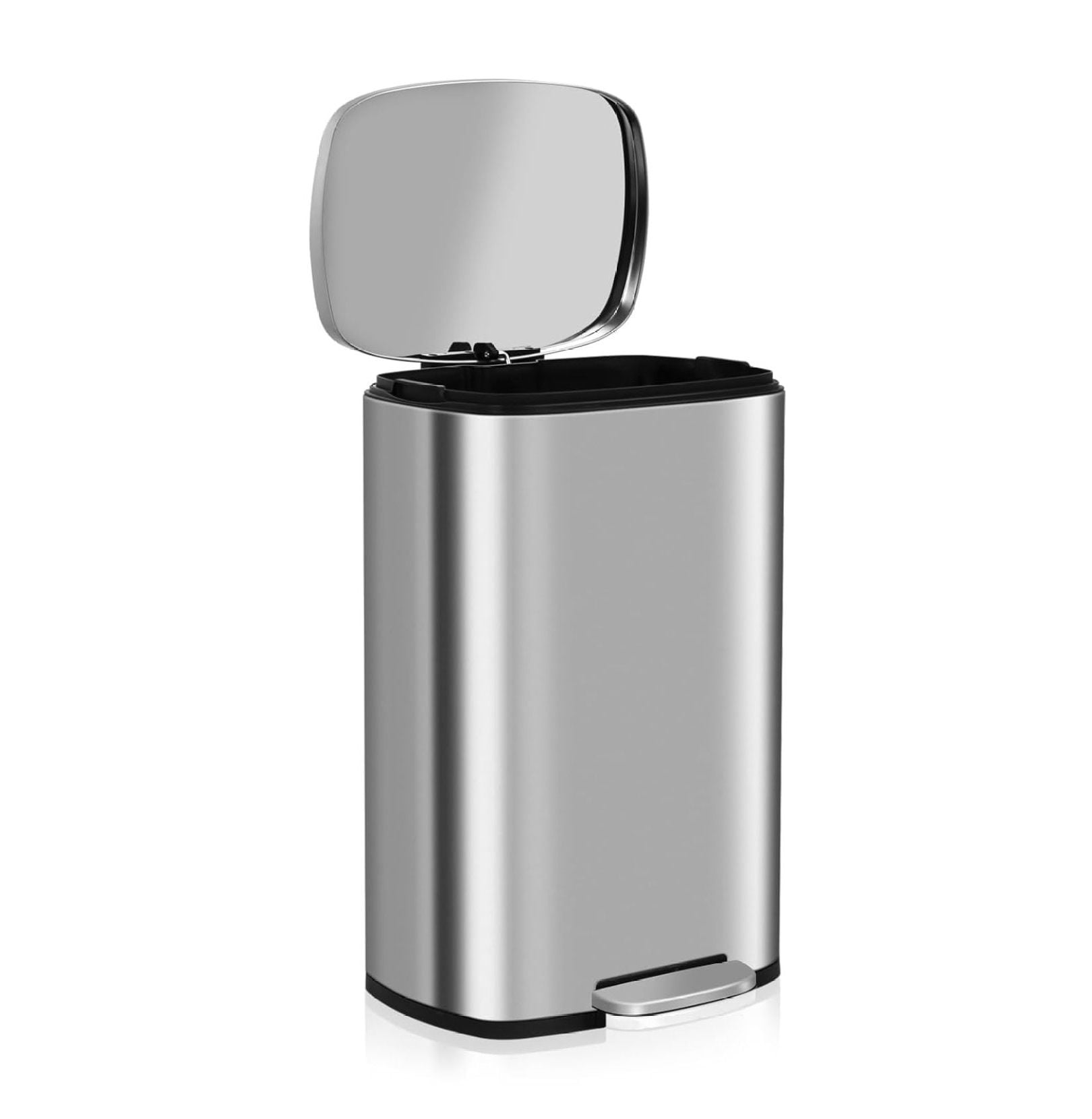 13 Gallon Kitchen Trash Can Step Garbage Can with Soft Close Lid and ...
