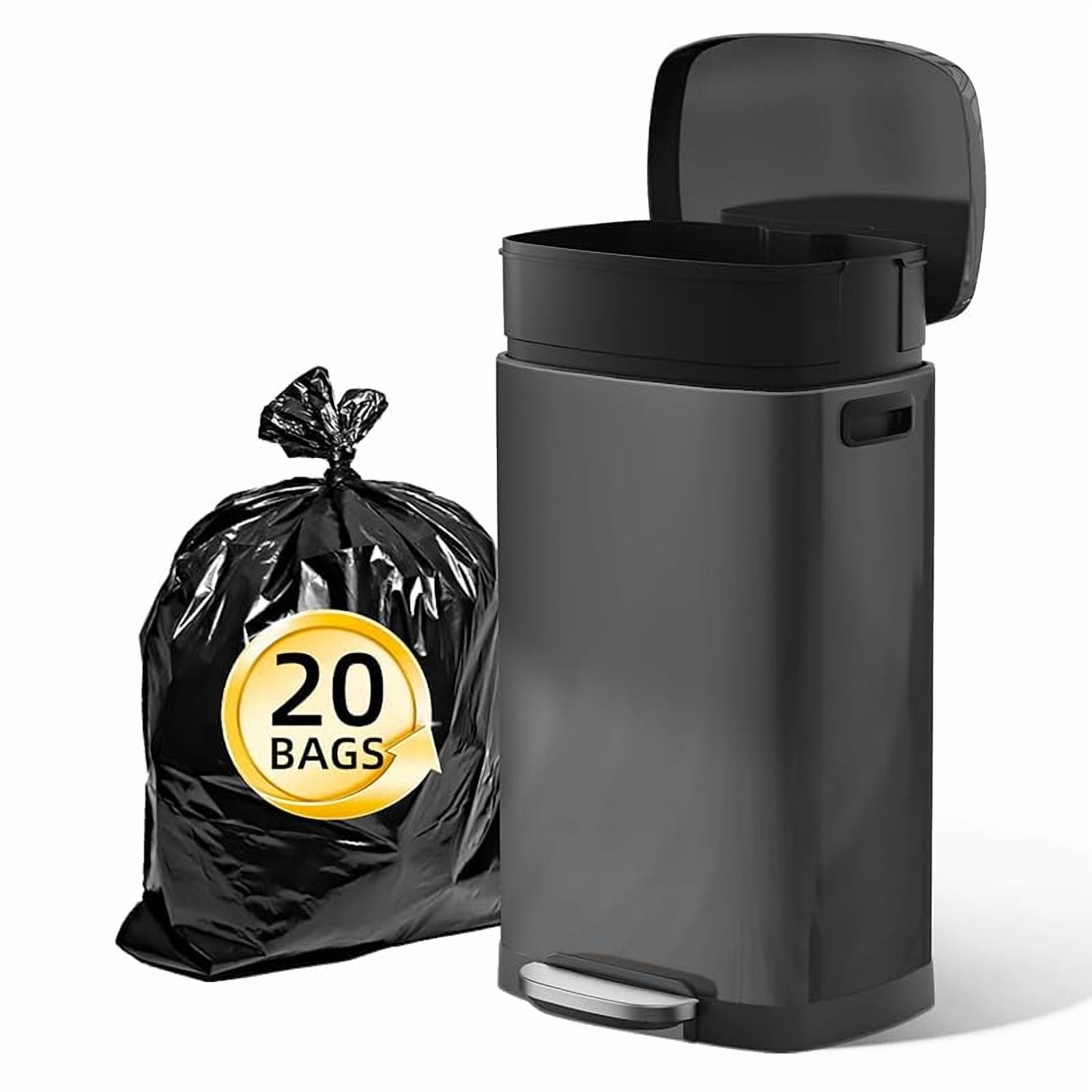 13 Gallon Kitchen Trash Can with Lid, 50L/13Gal Office Step Garbage Can ...