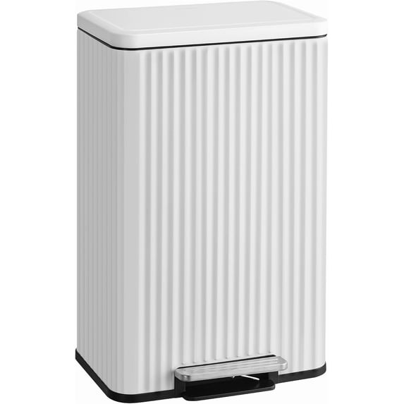 13 Gallon Kitchen Trash Can with Lid Pedal Removable Inner Bucket Soft ...