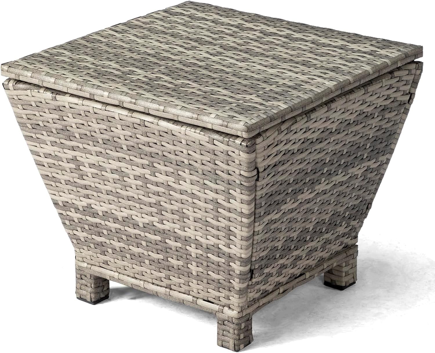 13 Gallon Outdoor Deck Box, Wicker Outdoor Storage Box with Lid, Small ...