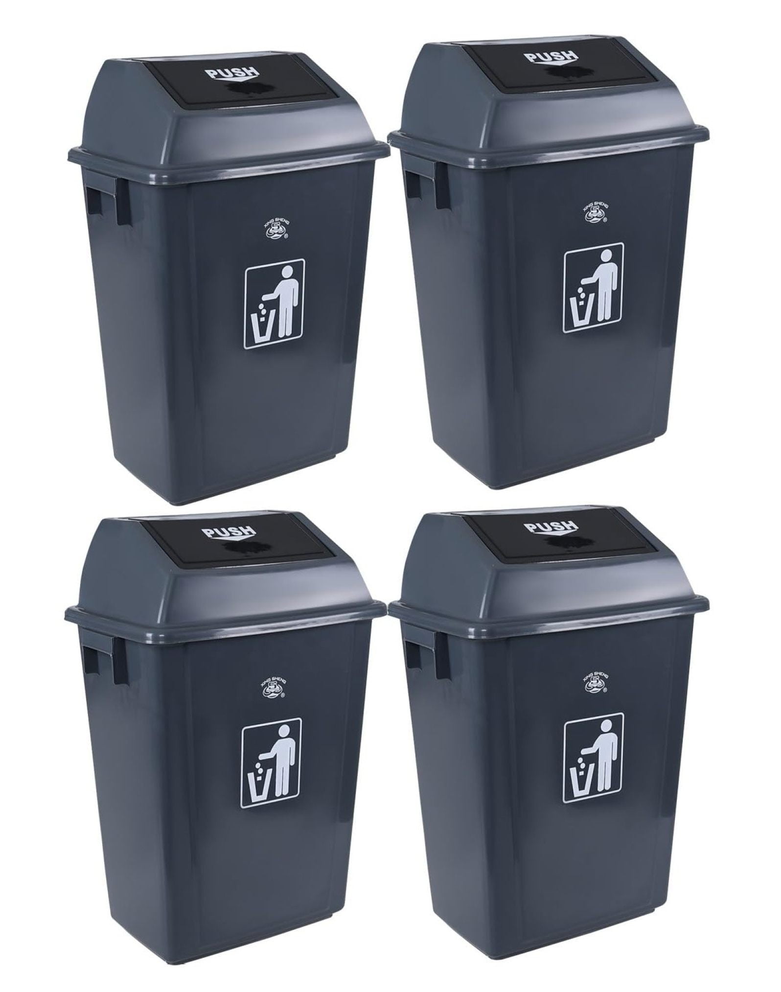 13 Gallon Plastic Kitchen Trash Can with Swing Lid, Swing Top Garbage ...