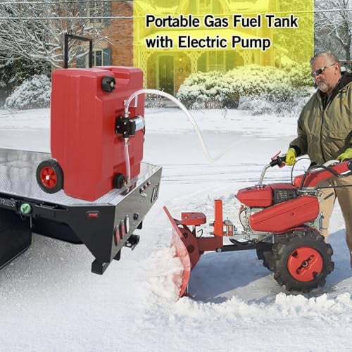 13 Gallon Portable Fuel Caddy Tank with 12V DC Electric Gasoline Diesel ...