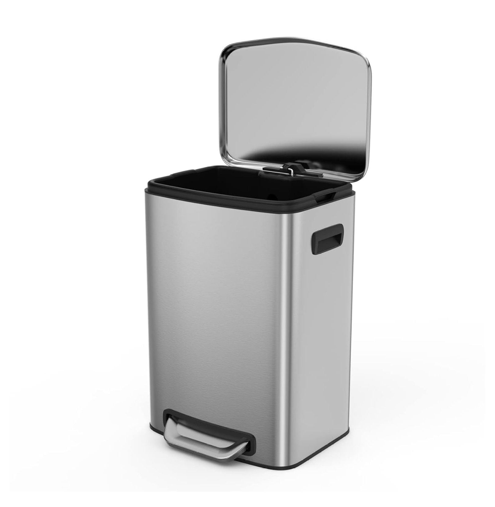 13 Gallon Stainless Steel Large Trash Can with Soft Close Lid - Foot ...