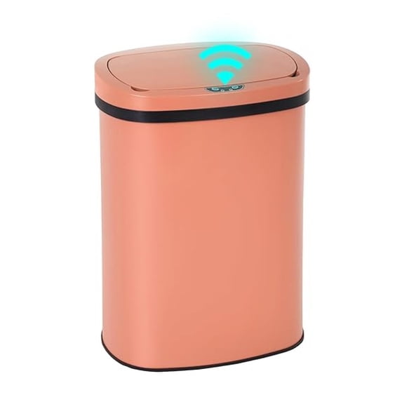 | 13 Gallon Stainless Steel Trash Can | Pink | Automatic Touchless Lid ...