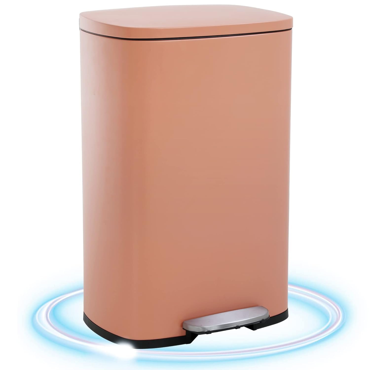 13 Gallon Step Trash Can with Soft Close Lid, 50 Liter Stainless Steel ...