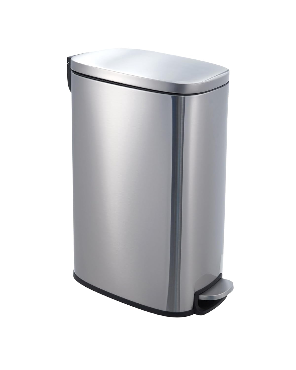 13 Gallon Step Trash Can, Stainless Steel Pedal Bin with Slow Close Lid ...