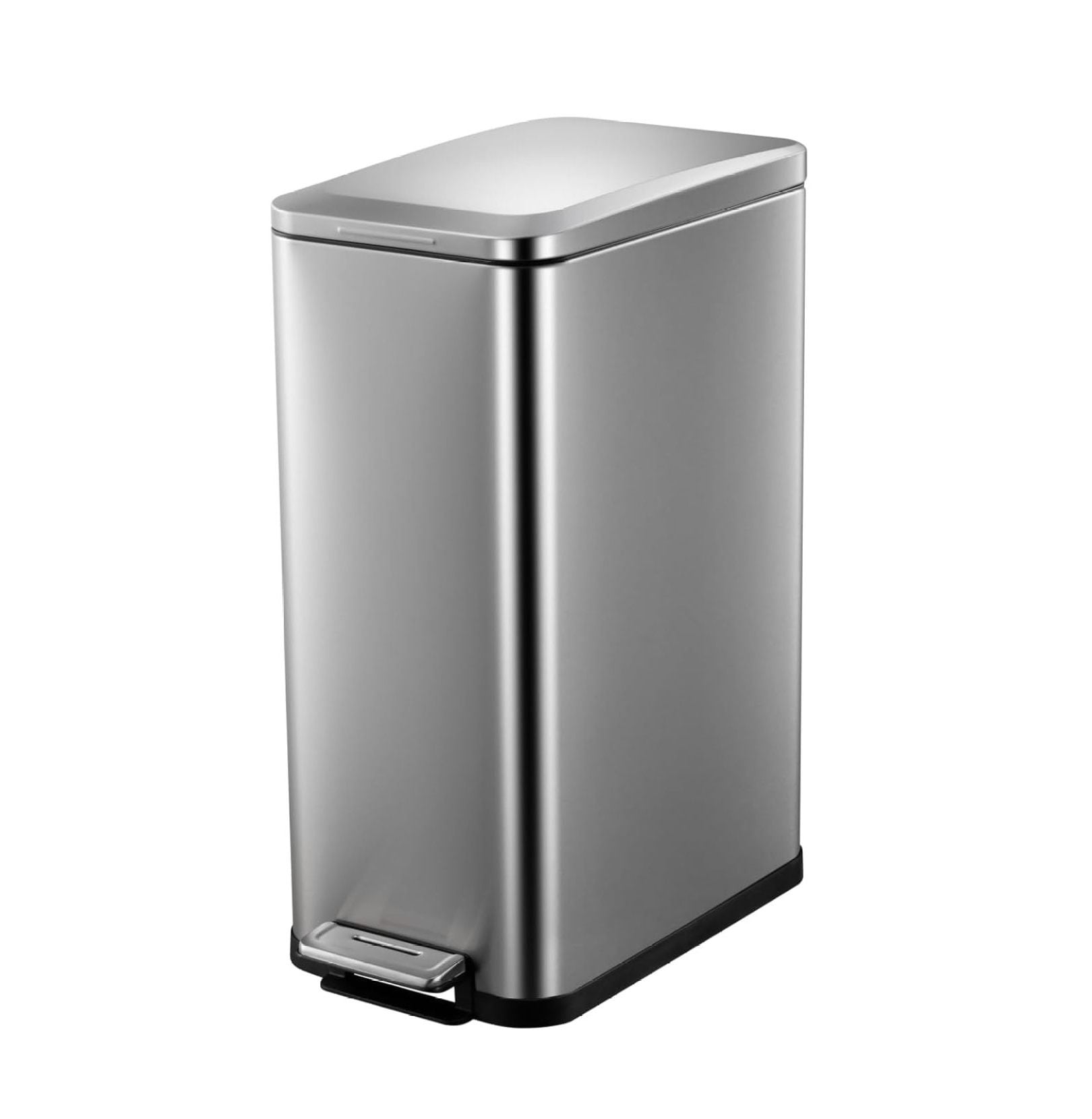 13 Gallon Tall Kitchen Garbage Can, Hands- Stainless Steel Trash Can ...