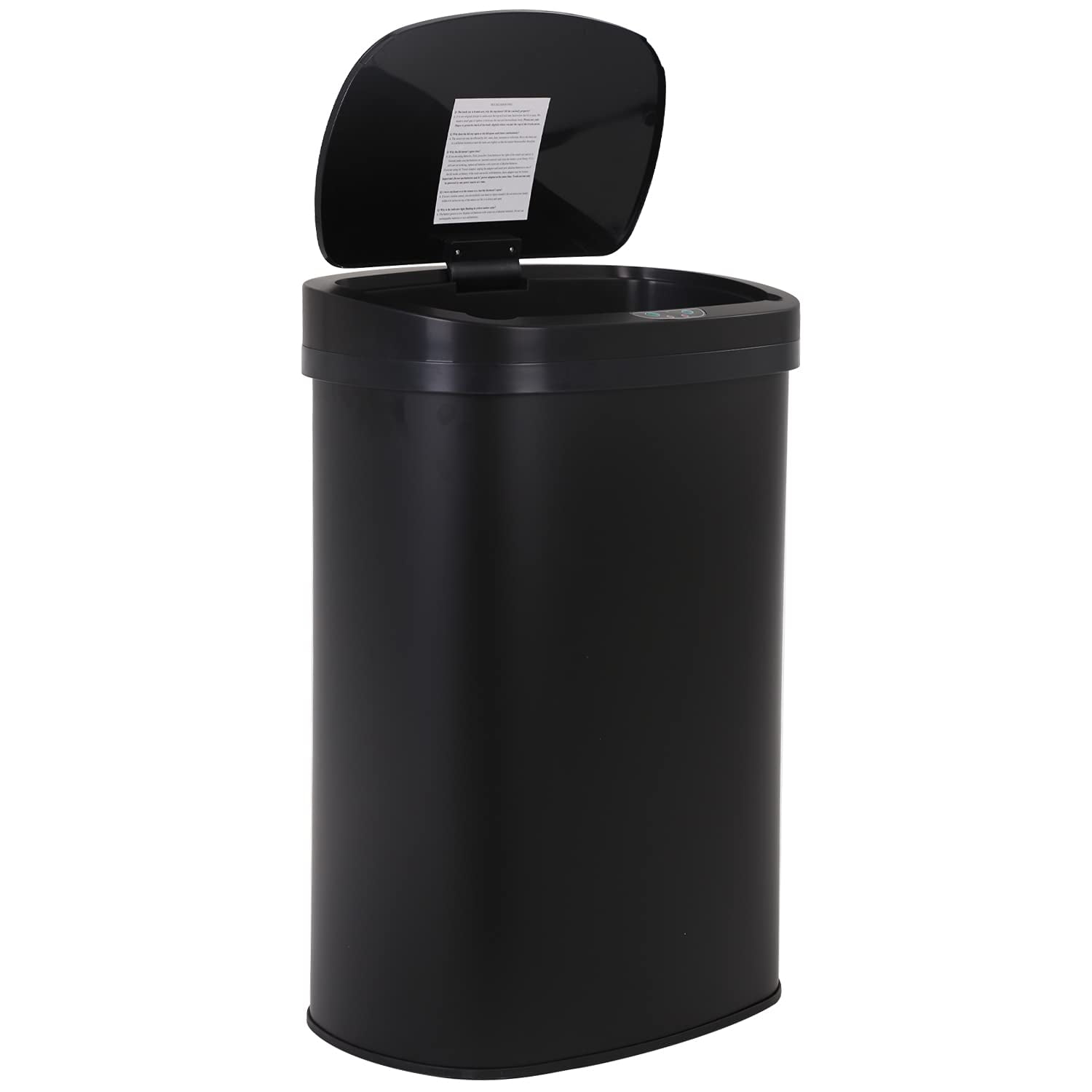 13 Gallon Touch-Free Motion-Sensor Stainless Steel Trash Can with Lid ...