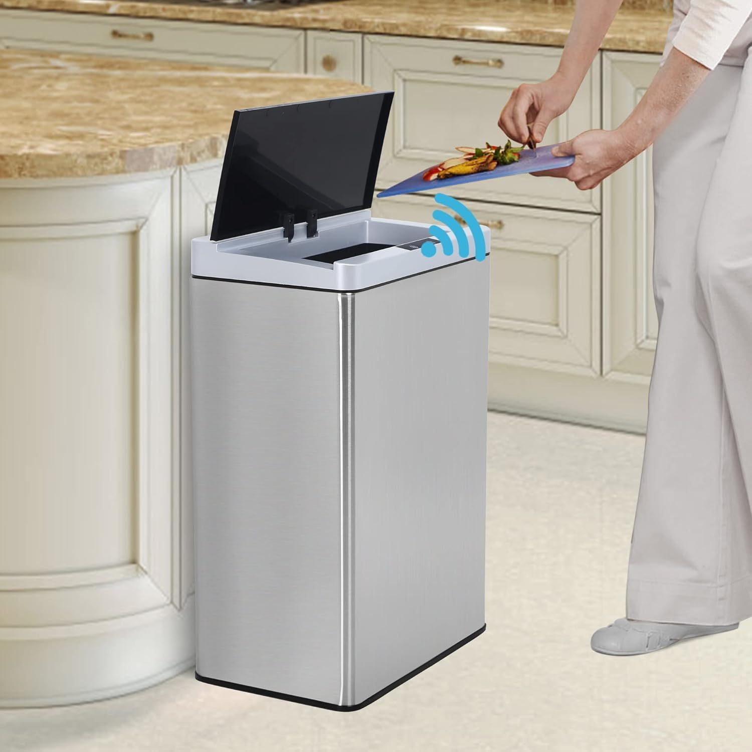 13 Gallon Trash Can, Automatic Kitchen Trash Can with Motion Sensor ... 13 Gallon Trash Can, Automatic Kitchen Trash Can with Motion Sensor ...
