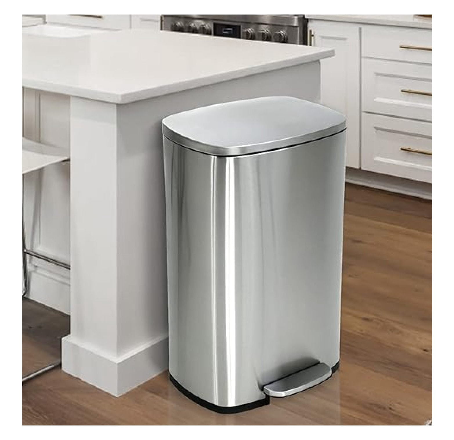 13 Gallon Trash Can, Kitchen Garbage Can with Foot Pedal & Inner Bucket ...