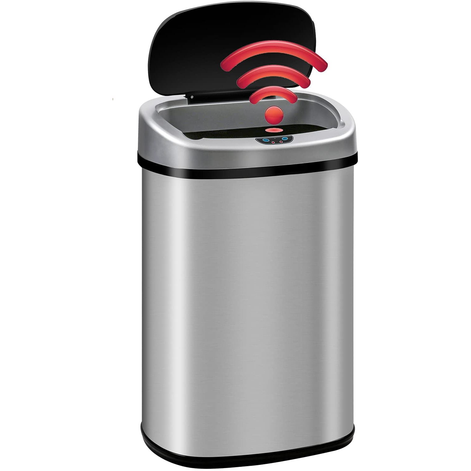 13 Gallon Trash Can Kitchen Waste Bins with Lid Touch Free Trash ...