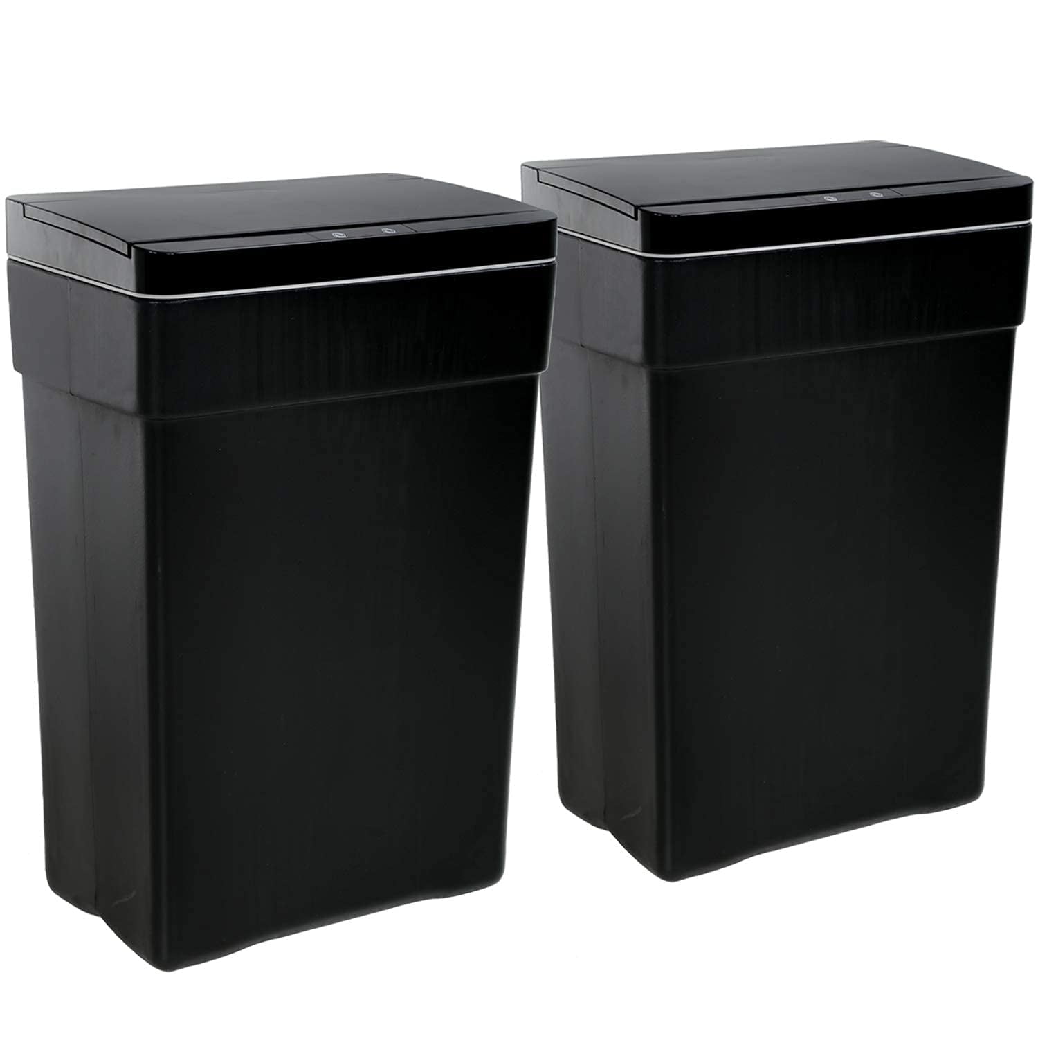 BestOffice 13 gallon Automatic Plastic Trash Can with Lid, Touch Free ...