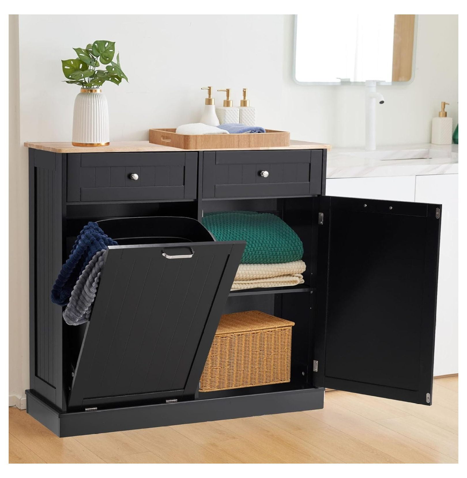 13 Gallons Tilt Out Trash Cabinet Kitchen Waste Bins Modern Kitchen ...