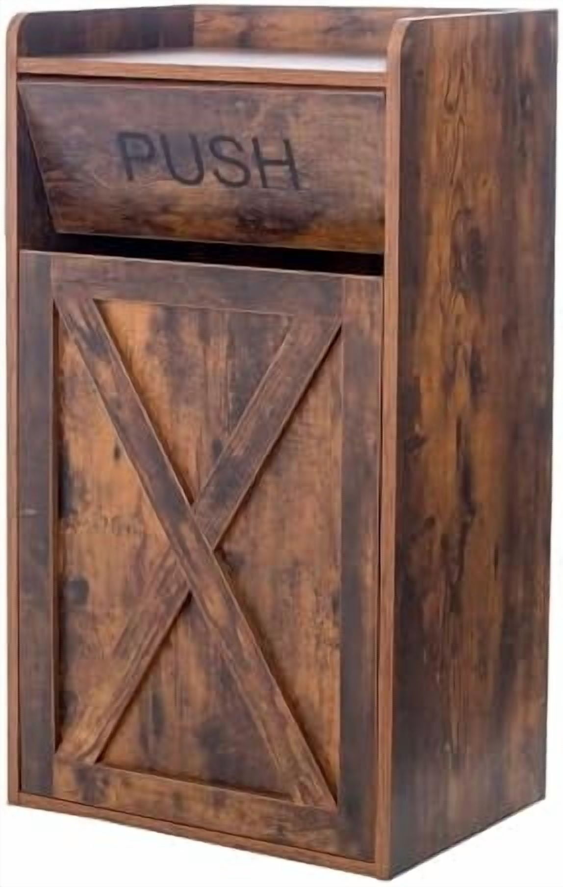 13 Gallons Tilt Out Trash Cabinet, Trash Can Cabinet Wooden Tilt Out ...