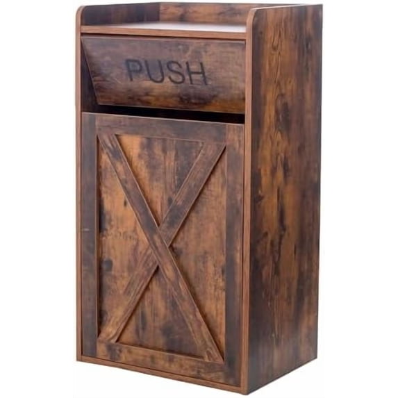 13 Gallons Tilt Out Trash Cabinet, Trash Can Cabinet Wooden Tilt Out ...