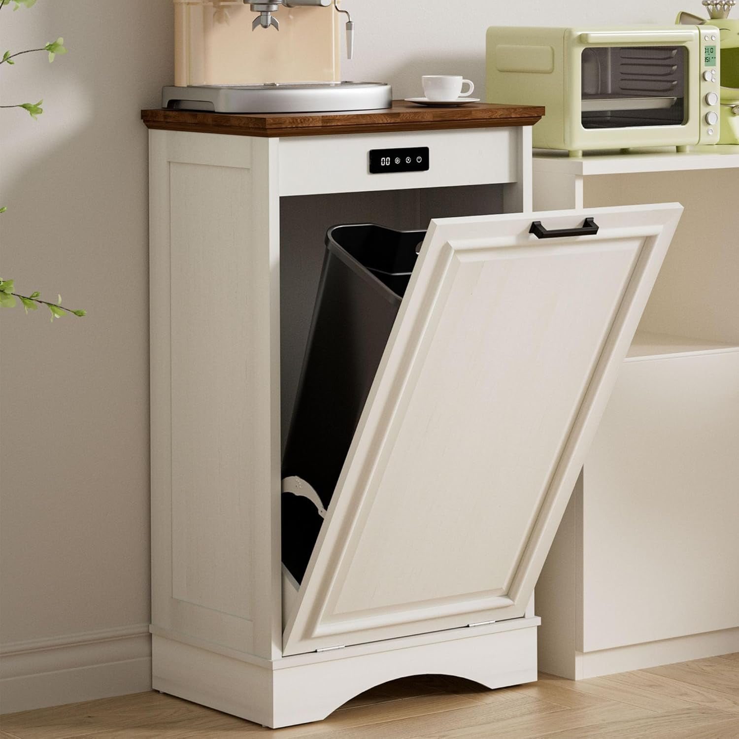 13 Gallons Tilt Out Trash Cabinet Hidden Kitchen Trash Can Cabinet ...