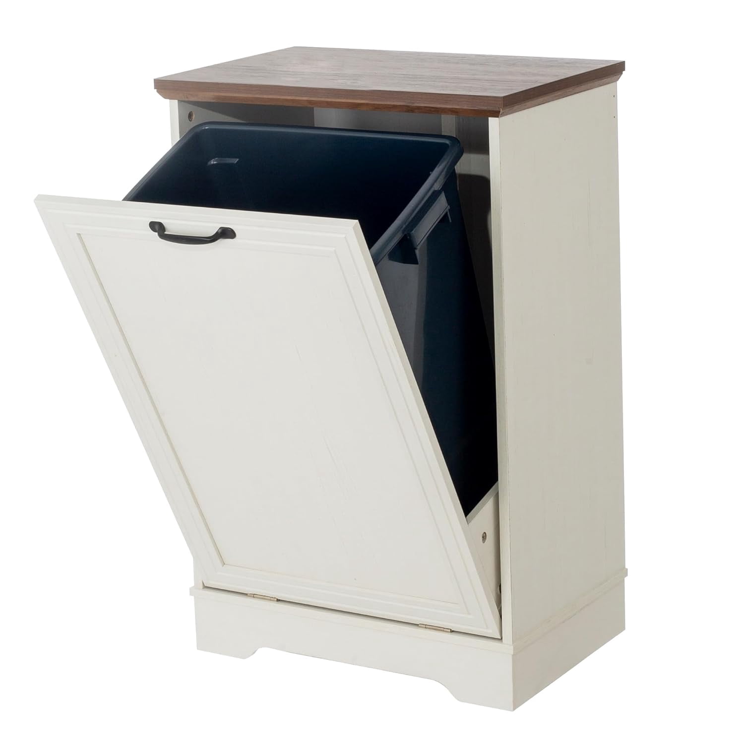13 Gallons Tilt Out Trash Cabinet, Hidden Trash Can Cabinet Wooden Tilt ...