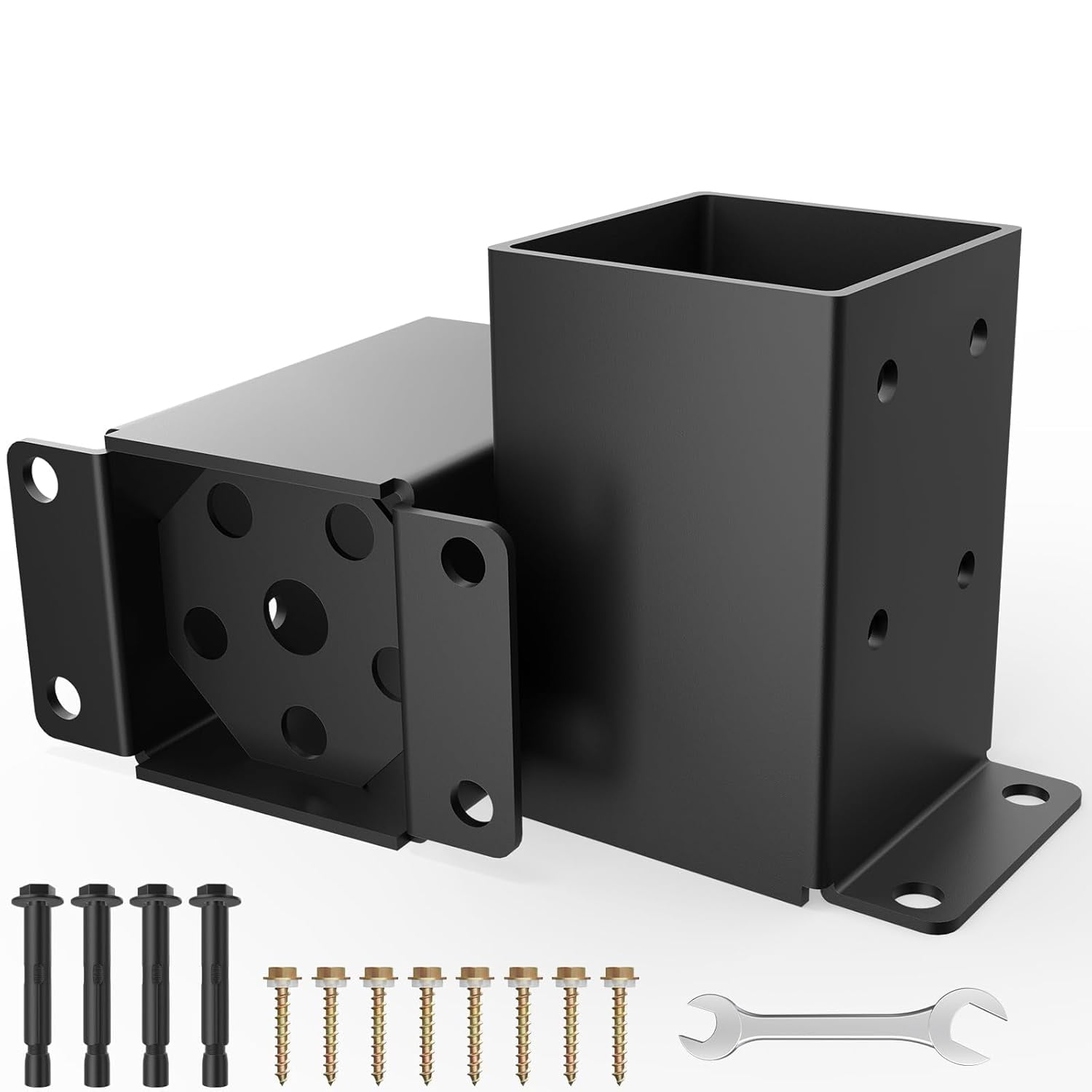 13 Gauge Thick Solid Steel,4x4 /6*6 Post Base-Inner Size 3.5x3.5 /5.6x5 ...