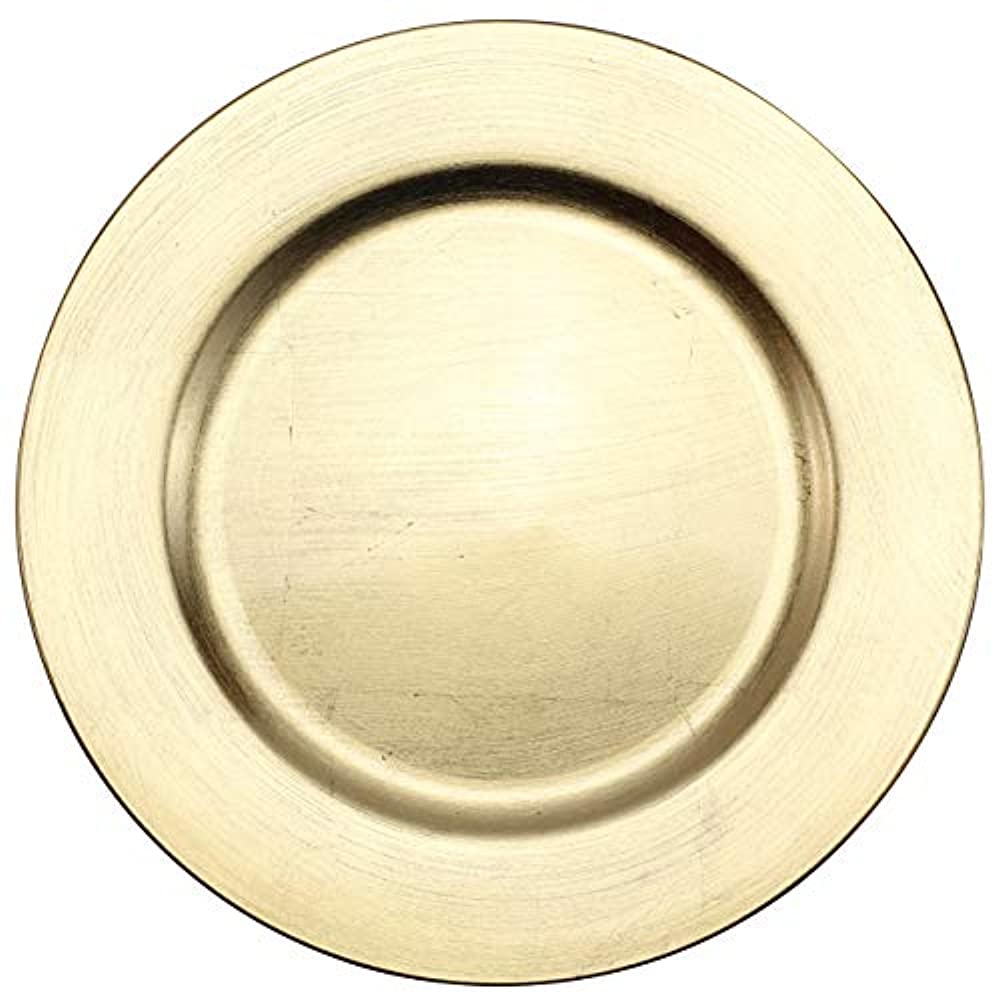 Efavormart 6 Pack 13" Round Gold Plastic Reef Charger Plates Ruffled ...