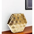 13" Gold Geometric Ceramic Table Vase With Sculptural Details - Walmart.com