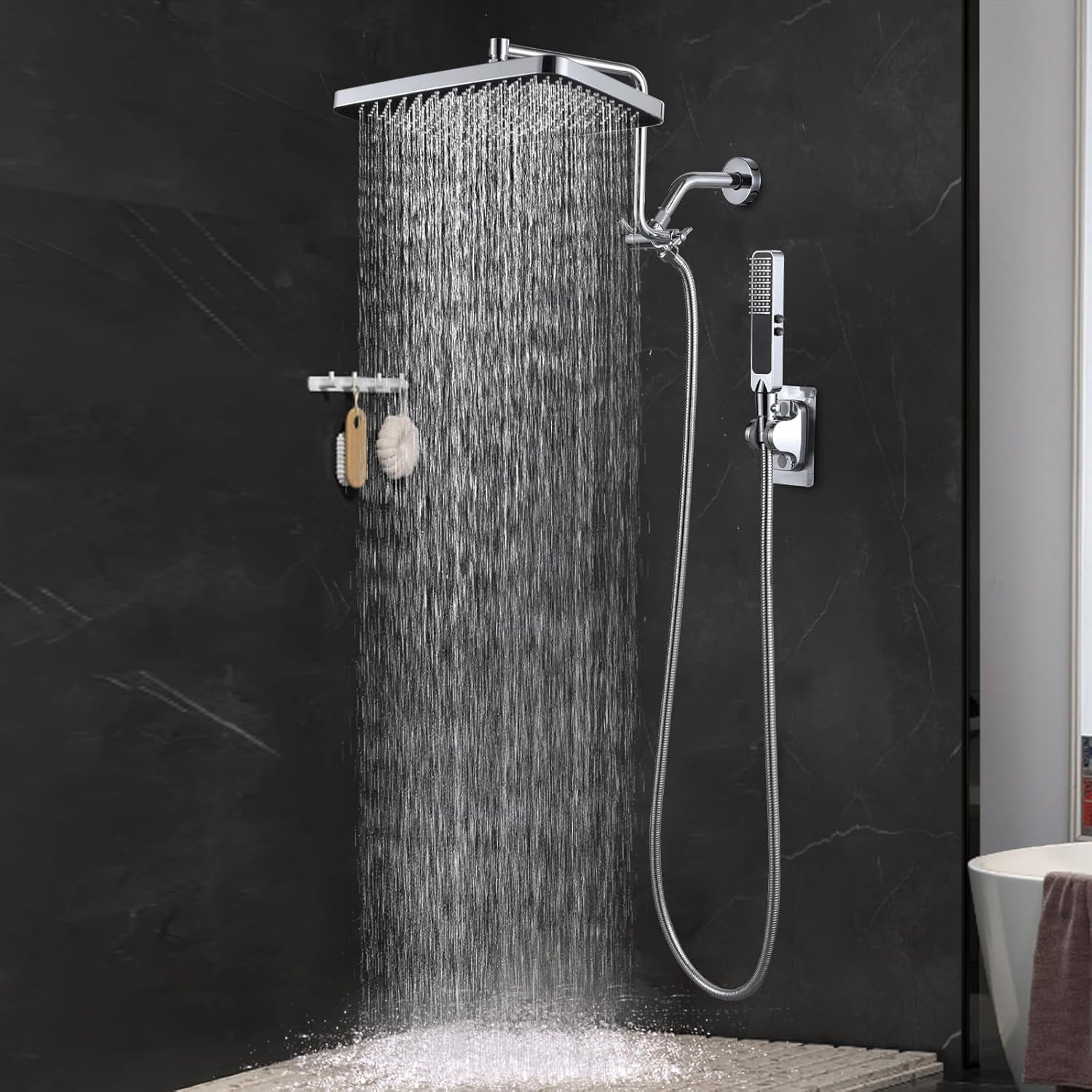 13" High Pressure Rain Shower Head with Handheld Spray Combo, Dual ...
