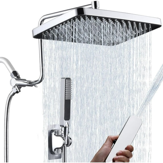 13" High Rain Shower with Handheld Combo, Dual Rainfall Shower Heads ...